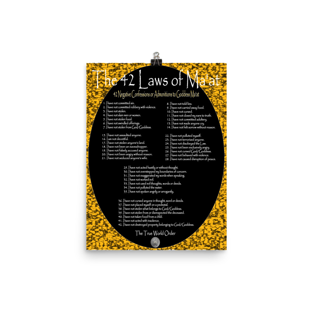 The True World Order The 42 Laws Of Ma at Set In Stone Poster The